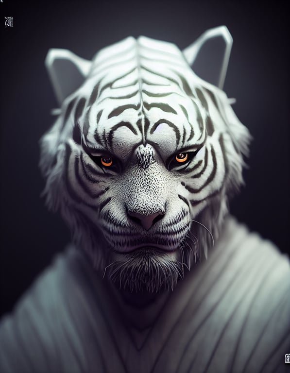 Anthropomorphic White Tiger