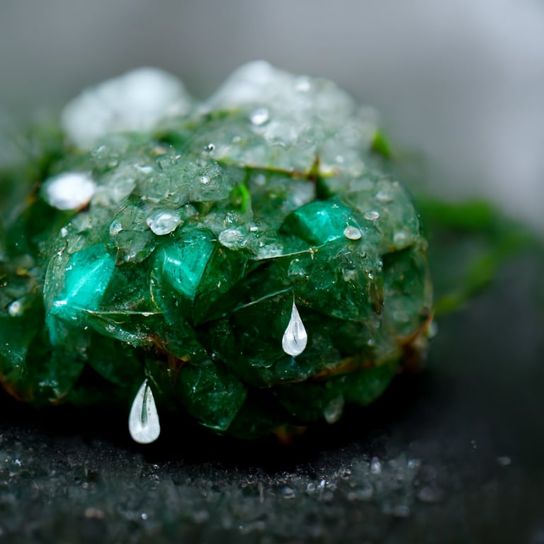 prompthunt: cry,emerald gem stone in rain,rain fall,8k,realistic ...