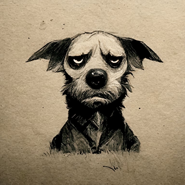 Sad Dog Sketch
