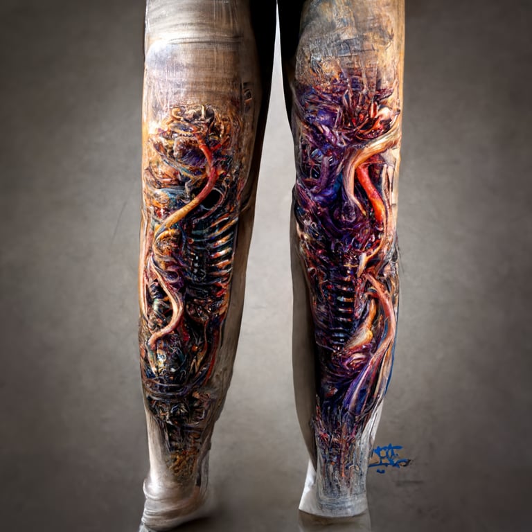 Cyborg Leg Tattoo