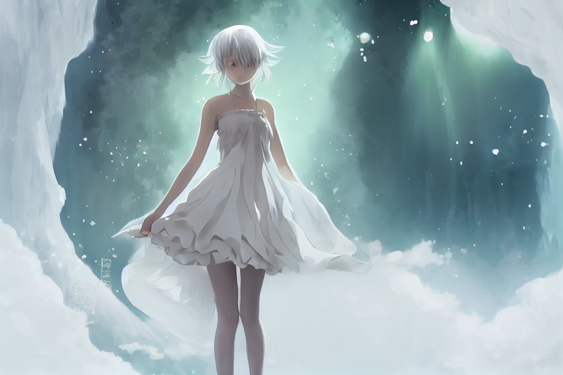 Anime Girl With Short White Hair