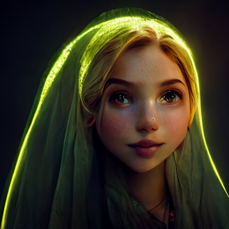 prompthunt: Disney princess, Princess Rapunzel, bright green eyes, long ...