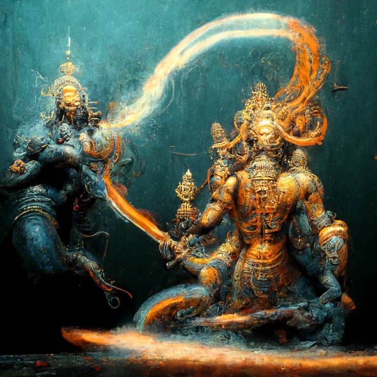 Lord Vishnu And Shiva Fight