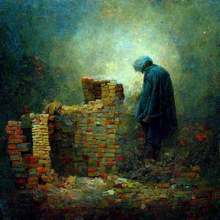 Broken Brick Wall Painting