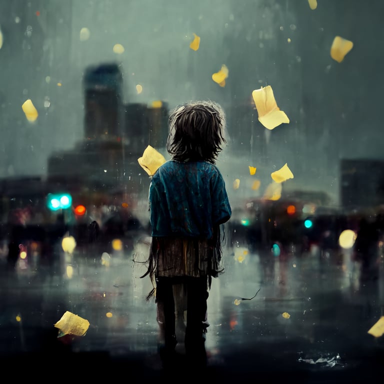 Sad Boy In Rain Wallpaper