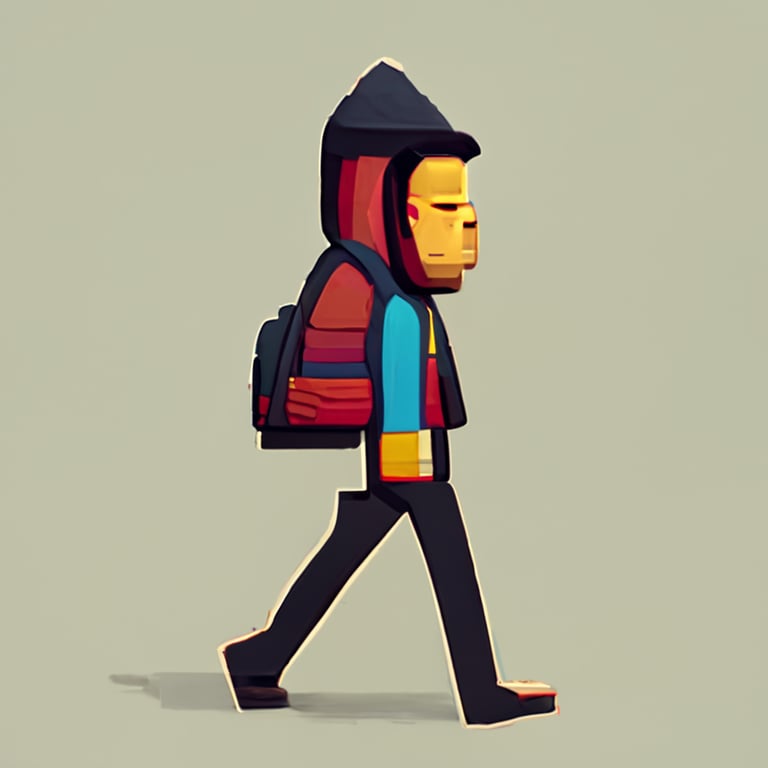 Cartoon Man Walking Animation