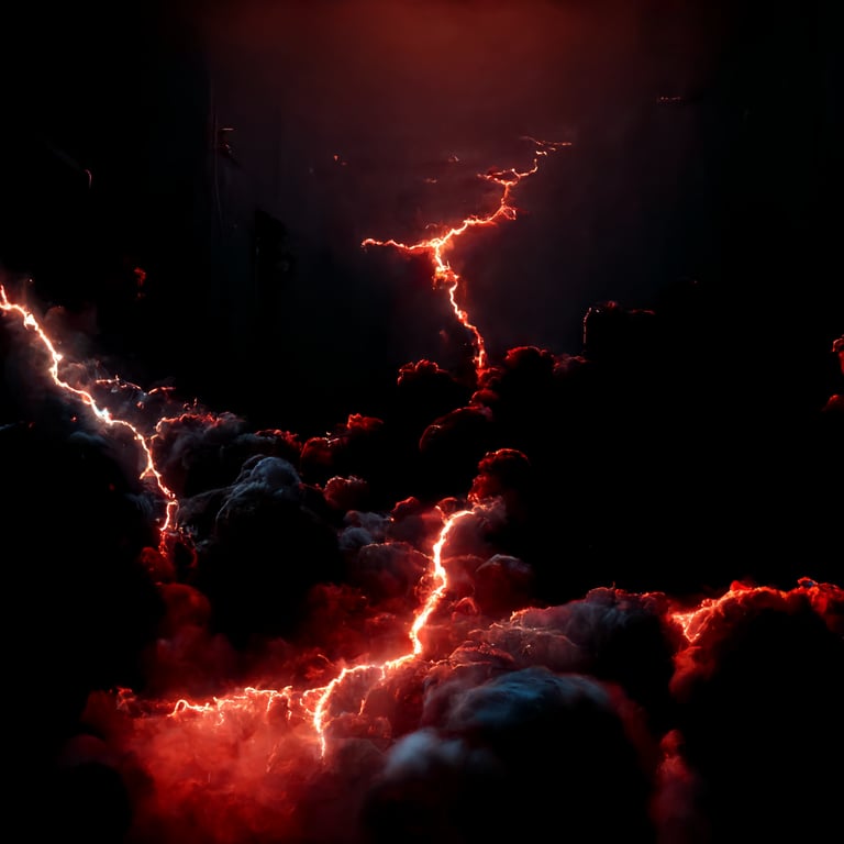 Red Lightning Storm