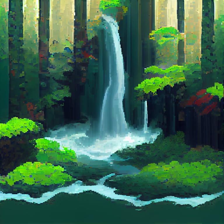 Waterfall Pixel Art