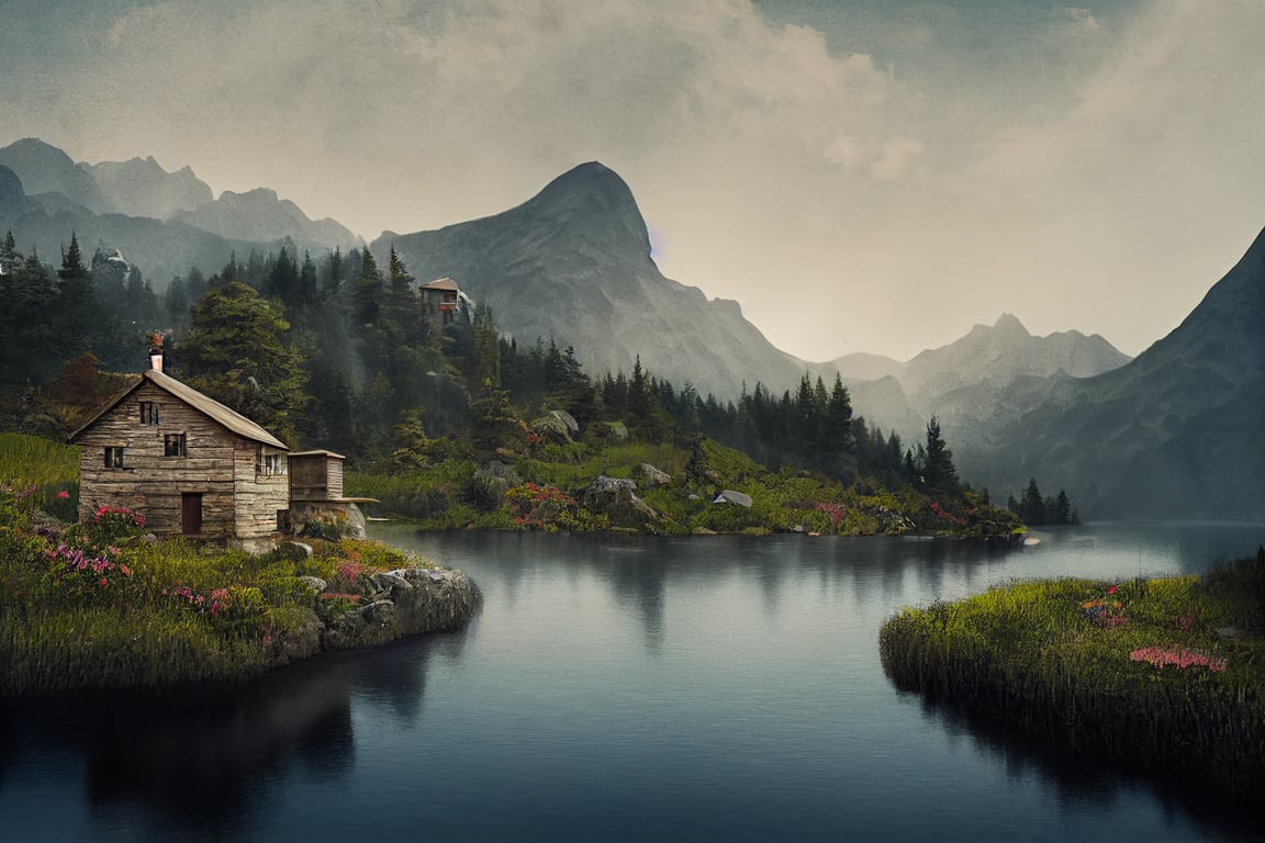 High Resolution Wallpaper Lake House