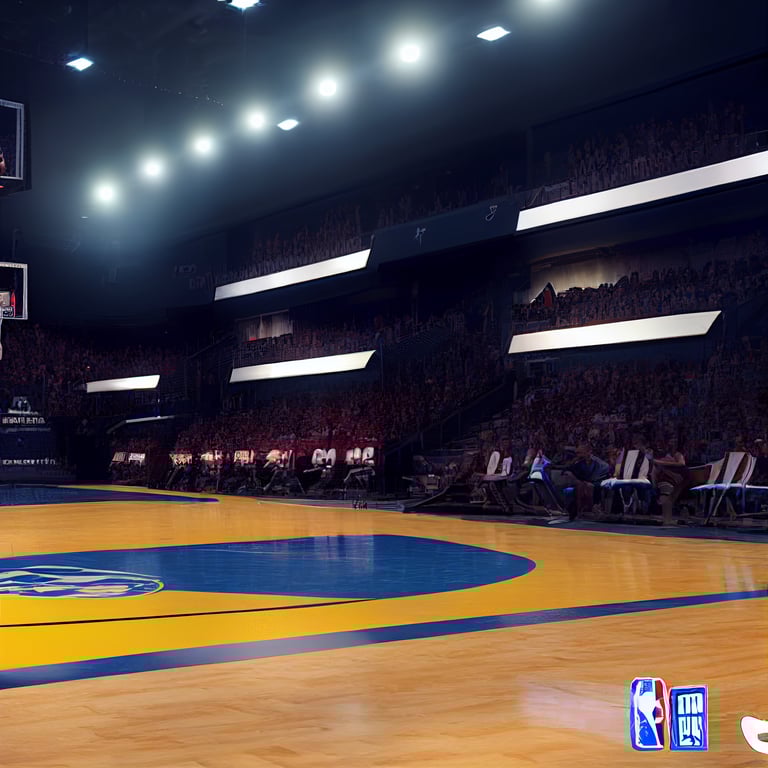Nba Basketball Court Floor View