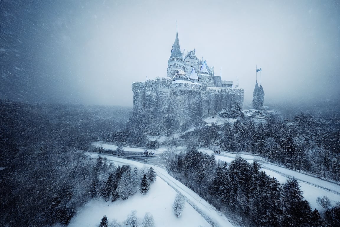 Snowy Dark Castle