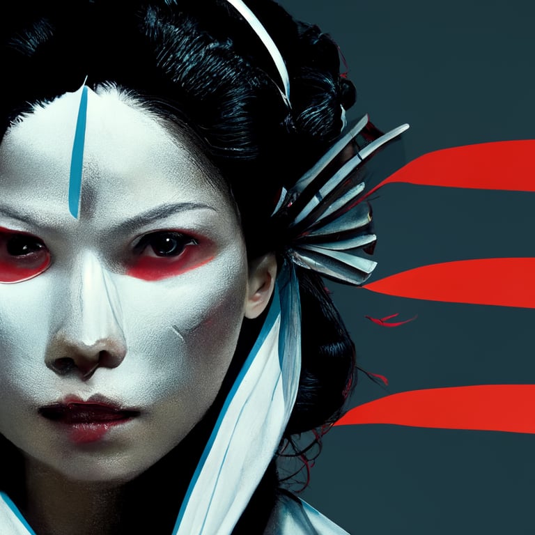 prompthunt: character design, Vector Design of gorgeous female Samurai ...