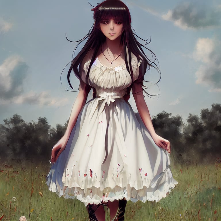 Anime Girl In A Victorian Dress