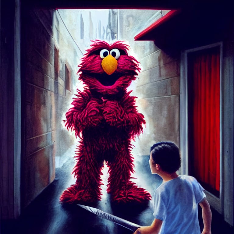 Elmo With A Knife