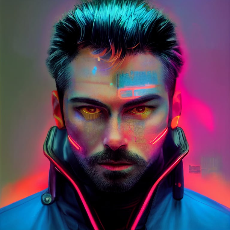 prompthunt: Cyberpunk,Handsome man, Cyberpunk 2077, A man in a neon ...
