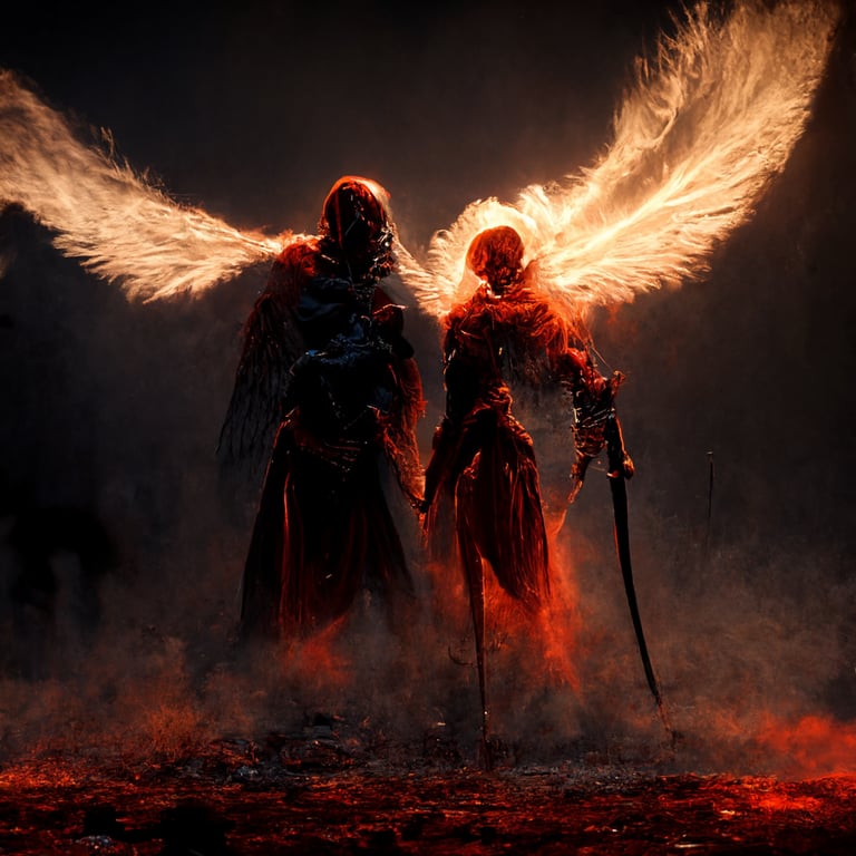 Angel And Demon Fighting