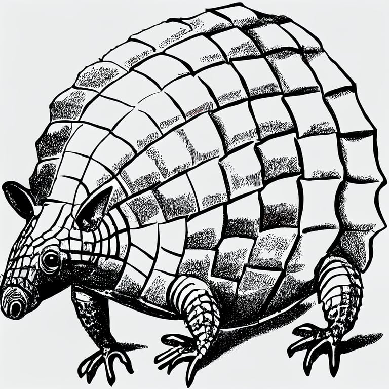 Armadillo Clipart Black And White