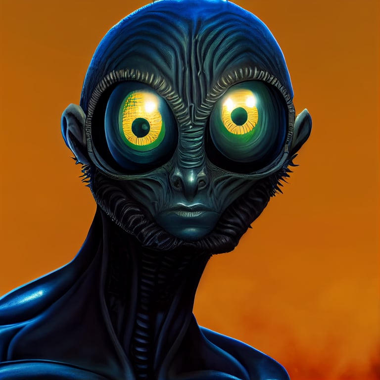 People Running From Alien