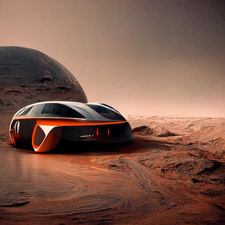 prompthunt: 3d render, futuristic car design, mars,