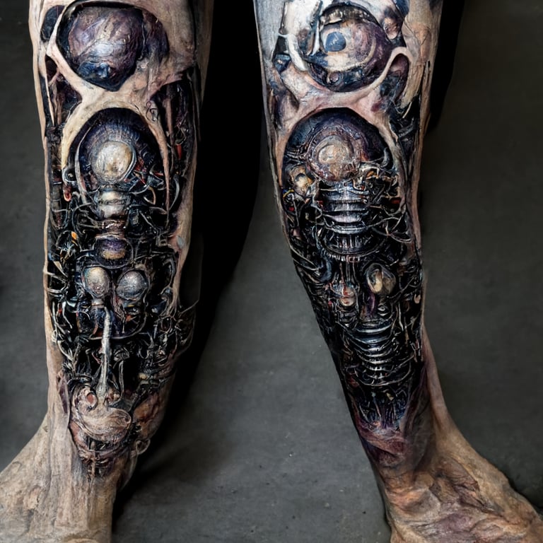 Cyborg Leg Tattoo