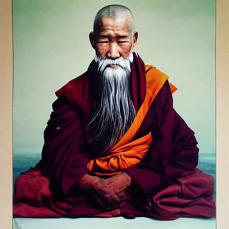 prompthunt: elder Tibetan monk with long white beard
