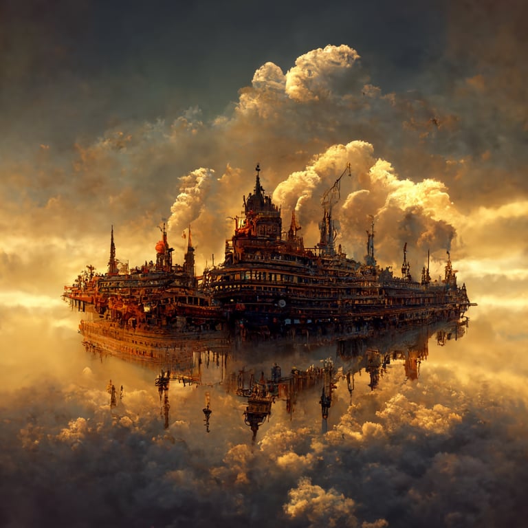 Steampunk Floating City