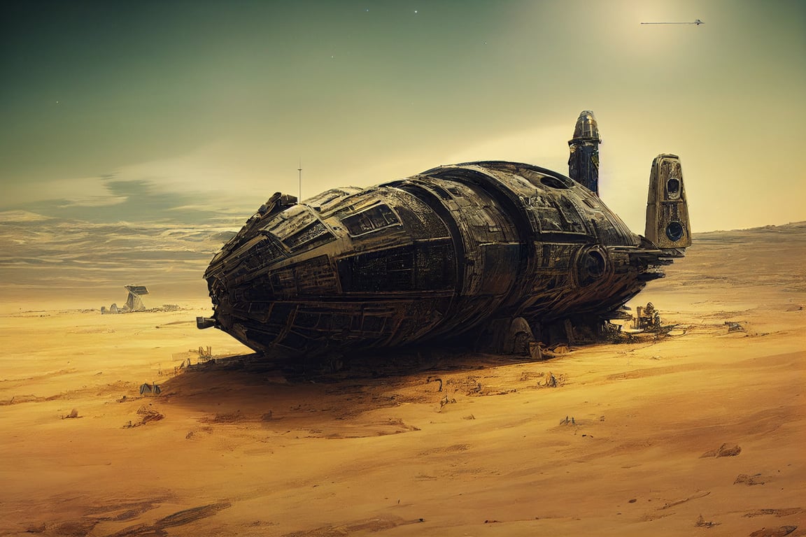 Sci Fi Spacecraft Derelict Art