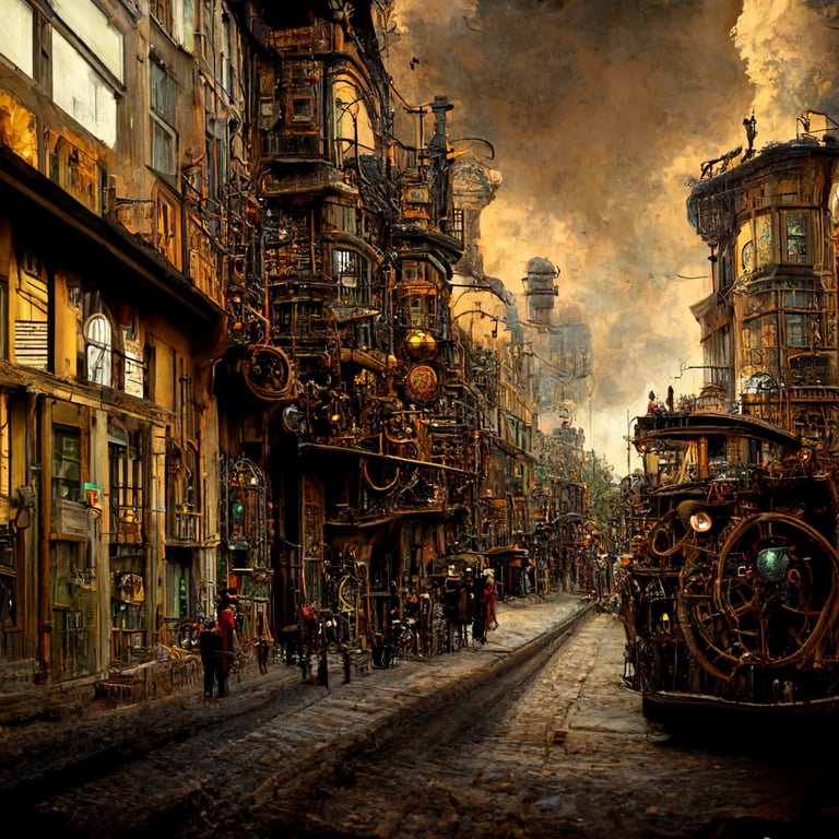 Steampunk City Street