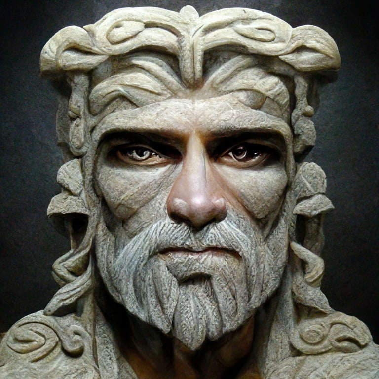 Zeus Greek God Statue Face