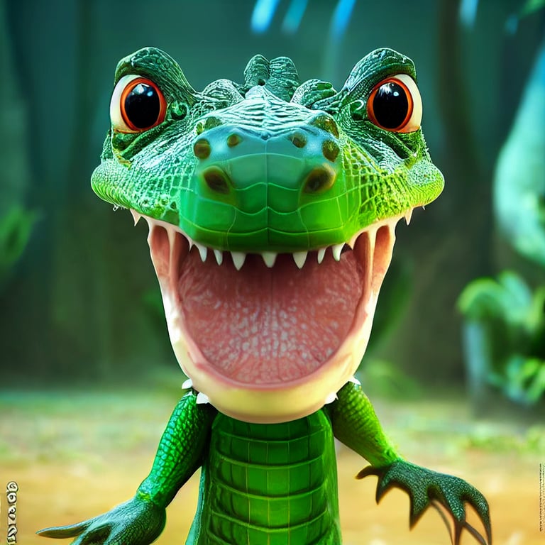 Animated Crocodile Face