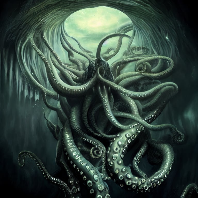 prompthunt: eldritch siren with many mouths and tentacles screaming ...