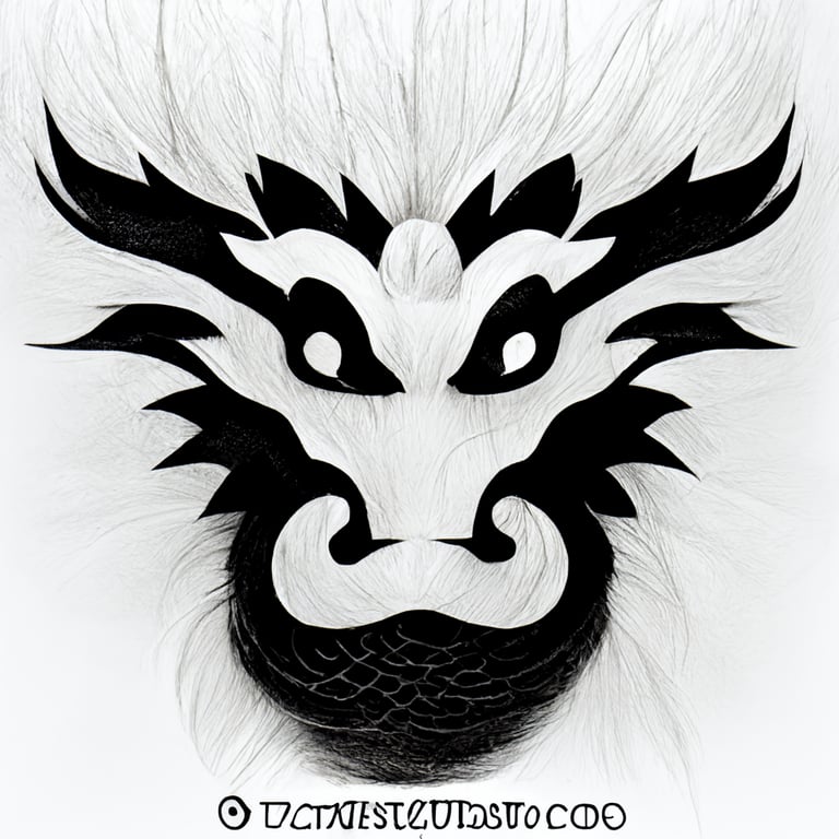 Chinese Dragon Face Outline