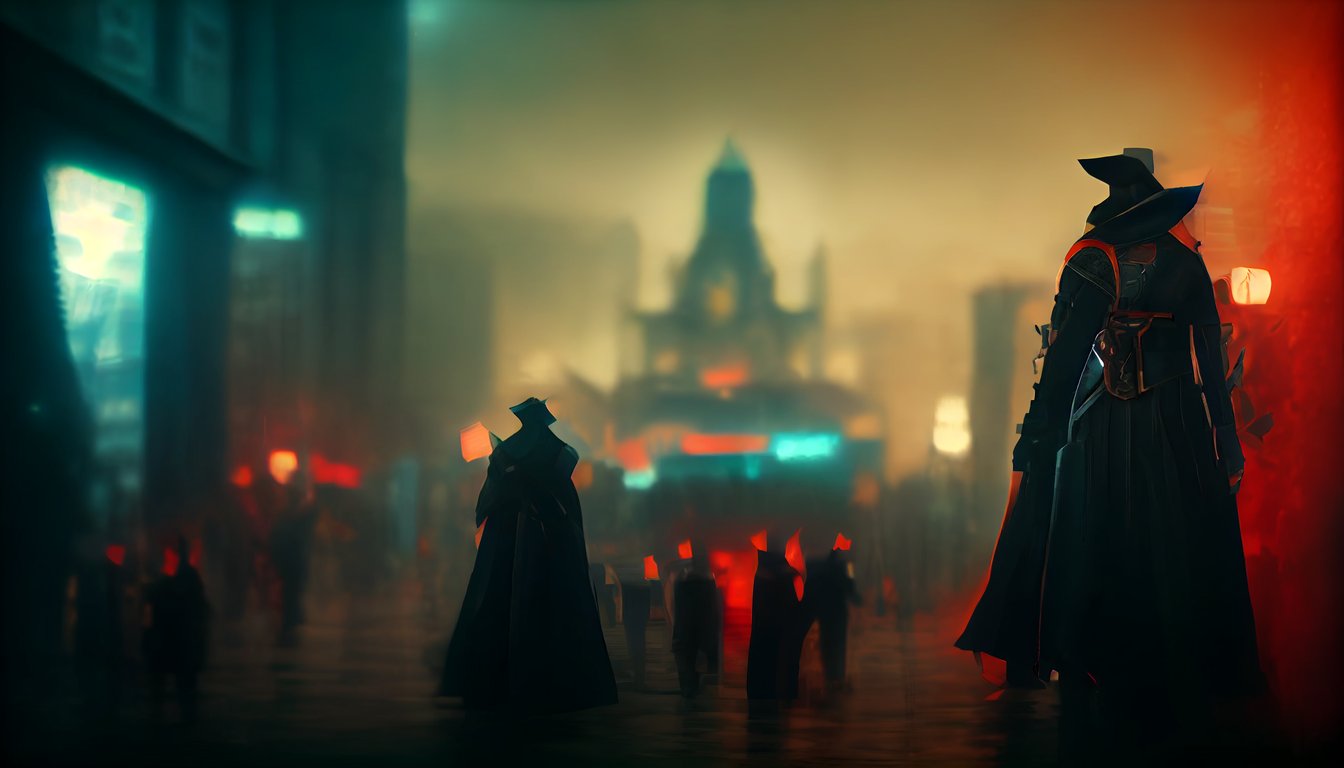 prompthunt: vampire hunter D in the style of blade runner, intricate ...