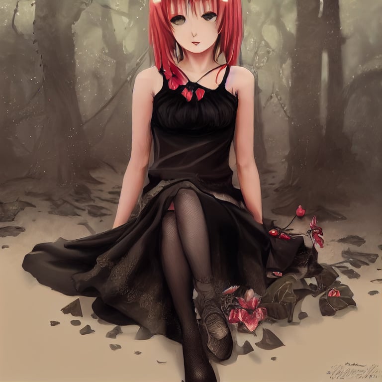 Anime Girl With Short Red Hair