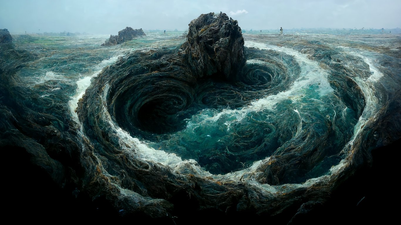 Whirlpool In Sea