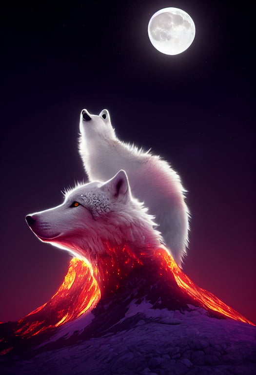 Crescent Moon Wallpaper Wolf