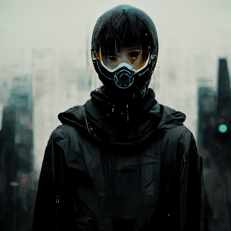 prompthunt: techwear anime boy with mask, anime, 4k