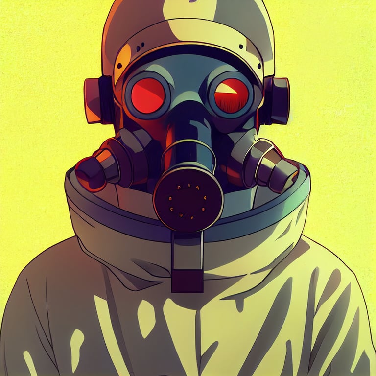 prompthunt: mad scientist wearing gas mask, 2d anime, anime character ...