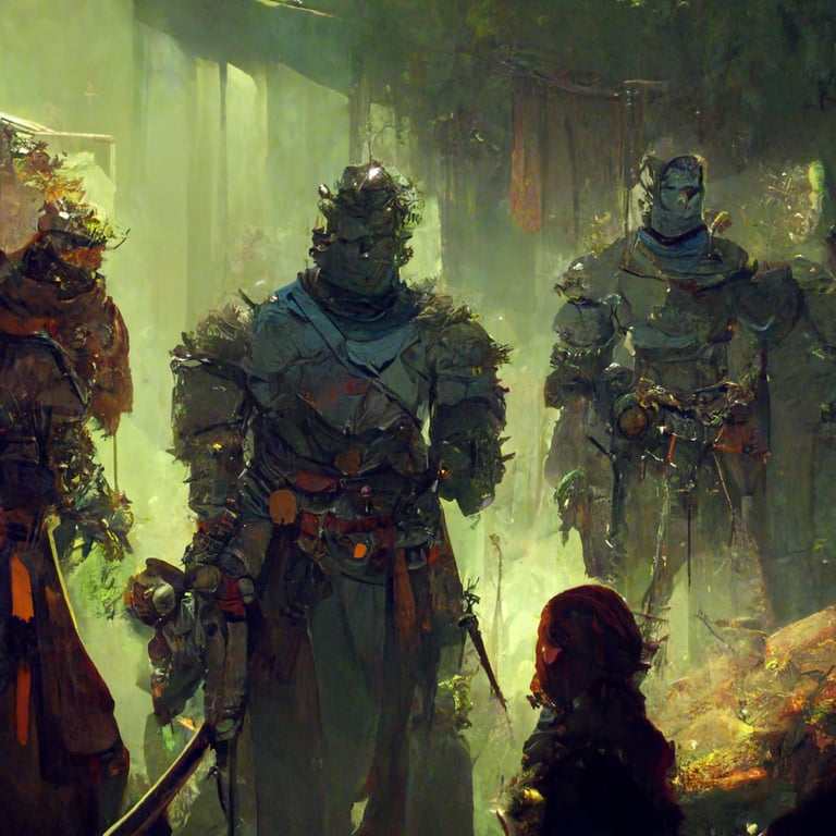 prompthunt: A Dungeons and Dragons party comprised of a Male Warforged ...
