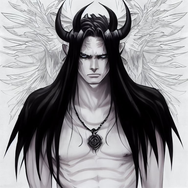 Anime Boy Black Angel Wings