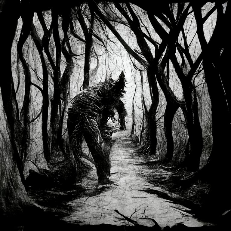 Creepy Forest Drawing