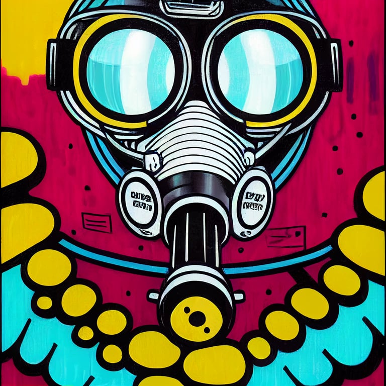 Gas Mask Graffiti Drawing