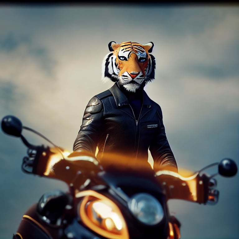 Tiger Head On Human