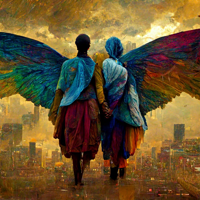 Two Angels Holding Hands