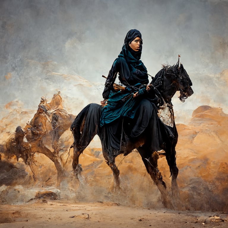 Female Warrior On Horse