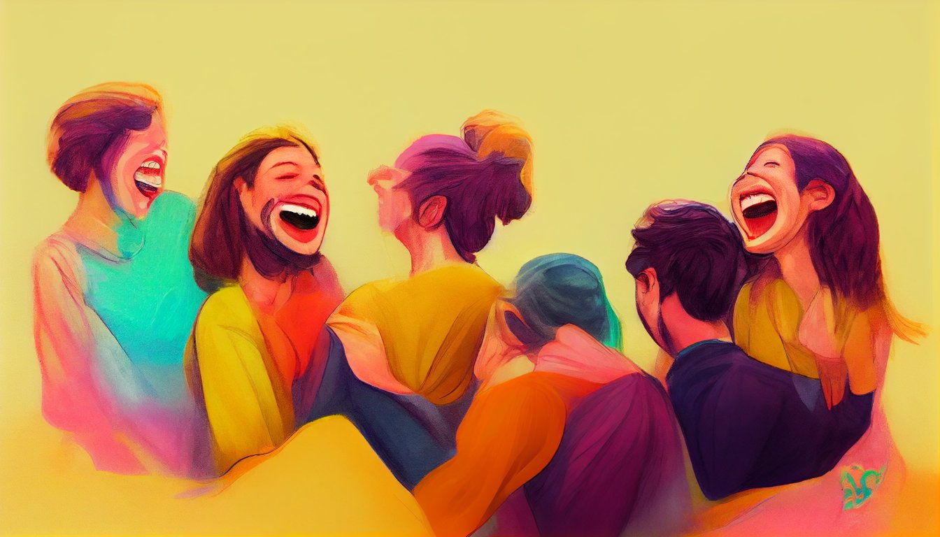 People Laughing Drawing
