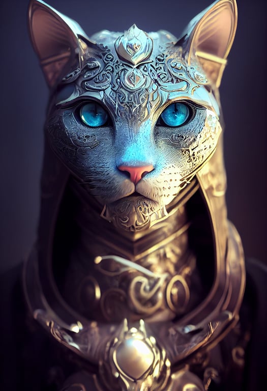 prompthunt: Anthropomorphic majestic cat arcane mage, big blue eyes ...