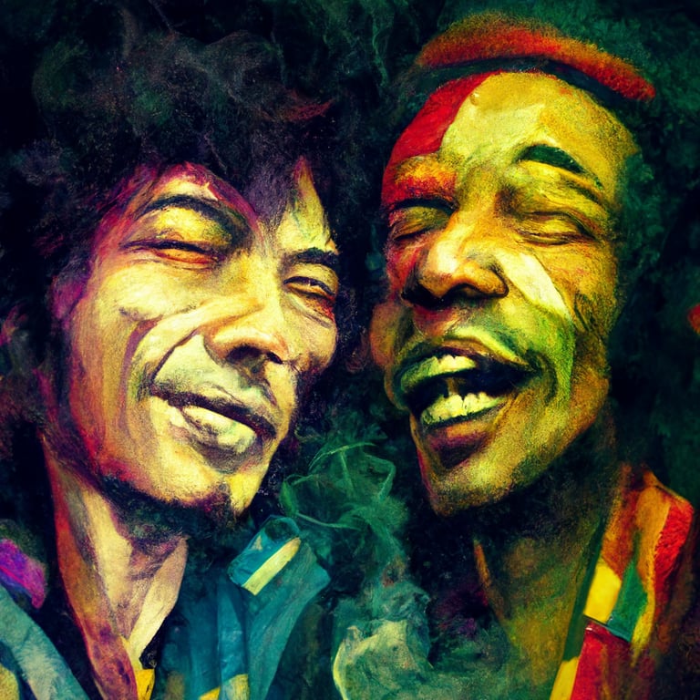 Jimi Hendrix And Bob Marley