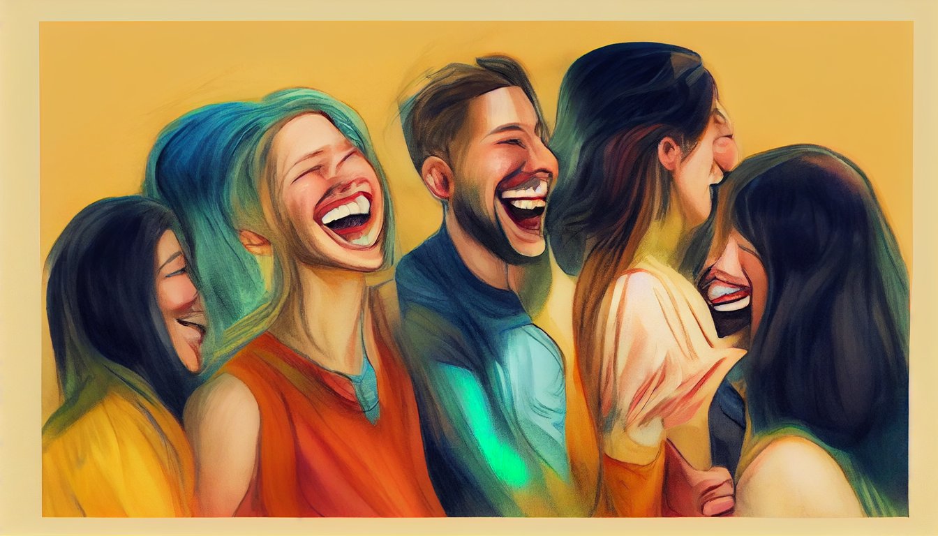 People Laughing Drawing