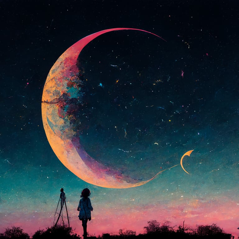 Solar System Crescent Moon